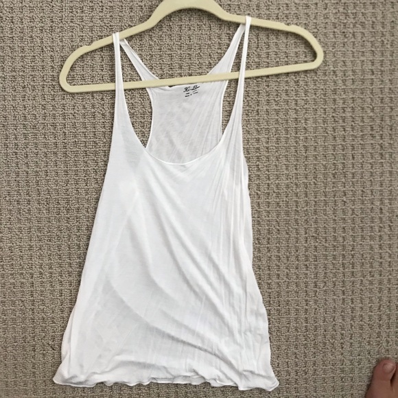 Tops | White Cotton Racerback Tank | Poshmark